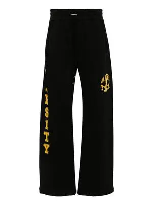 Amiri Flocked-logo Cotton Track Pants - Black