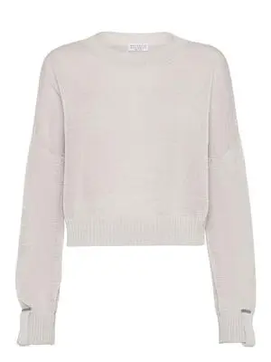 Brunello Cucinelli Open-knit Cotton Jumper - Neutrals