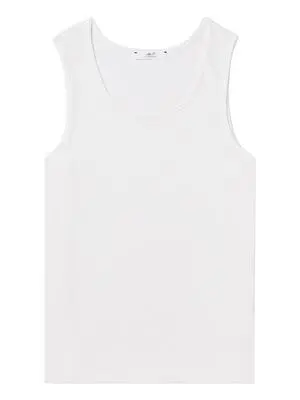 Mr P. Ribbed Stretch-cotton Jersey Tank Top - White
