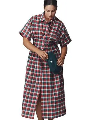 EXQUISE Tobie Shirt Dress - Raspberry