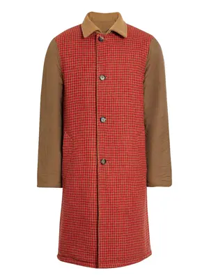 Marni Reversible Checked Wool-blend Coat - Brick