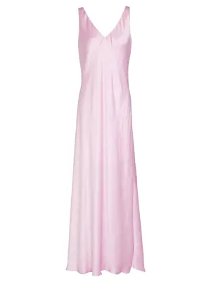 Vince Crinkled Satin Maxi Dress - Lilac
