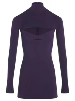 MUGLER Cut-out Mini Dress - Dark Violet