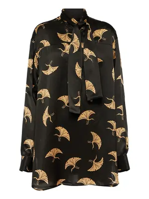 Dries Van Noten Printed Silk Top - Black