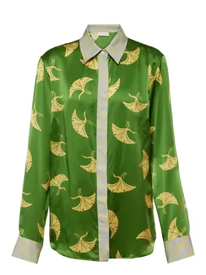 DRIES VAN NOTEN Dries Van Noten Printed Silk-Blend Satin Shirt