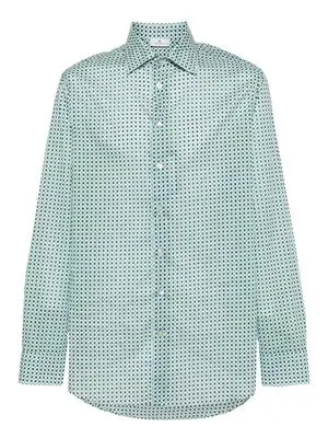 Etro Geometric-print Cotton Shirt - Blue