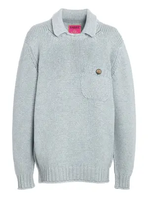 BARRIE Chunky-knit Cashmere Polo Jumper - Blue