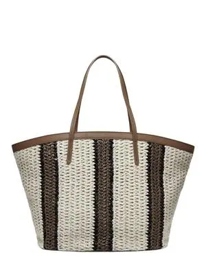 BRUNELLO CUCINELLI Brunello Cucinelli Striped Woven Tote Bag