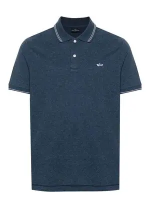 Paul & Shark Logo-patch Cotton Polo Shirt - Blue