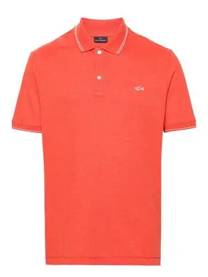 Paul & Shark Logo-patch Cotton Polo Shirt - Red