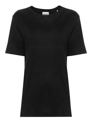 MARANT ETOILE Zewel Linen T-shirt - Black