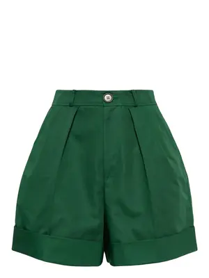 Dice Kayek High-waist Wide-leg Shorts - Green
