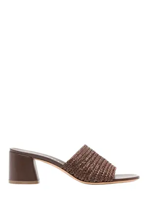 Casadei Hanoi 60mm Woven Mules - Brown