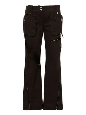 Blumarine Twill Cotton Trousers - Brown