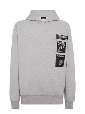 PLEIN SPORT Scratch Logo-print Hoodie - Grey