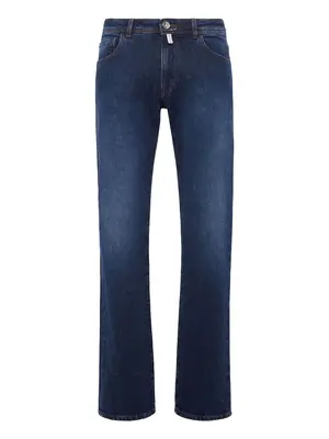 BILLIONAIRE Low-rise Straight-leg Jeans - Blue