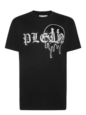 Philipp Plein Rhinestone-logo Cotton T-shirt - Black