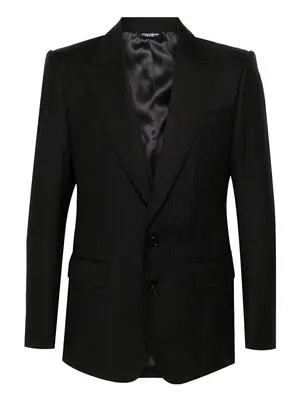 Dolce & Gabbana Single-breasted Wool Blazer - Black