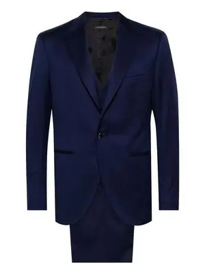 LUIGI BIANCHI MANTOVA Single-breasted Three-piece Suit - Blue