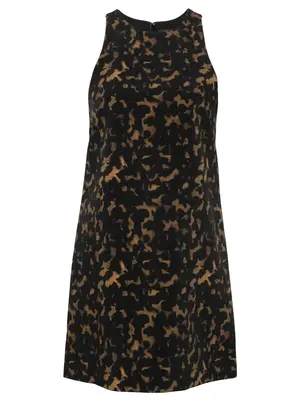 Theory Tortoiseshell Print Shift Dress - Brown
