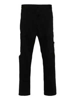 Stone Island Straight-leg Cargo Trousers - Black