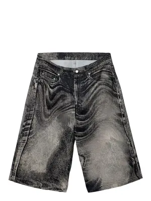 Camper Abstract-print Denim Shorts - Black