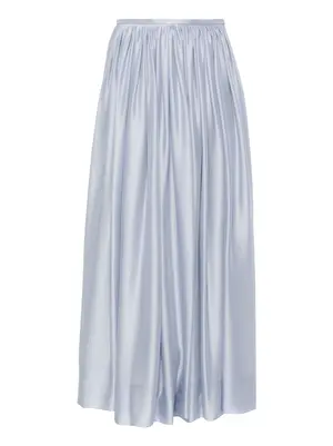 Giorgio Armani Silk Maxi Skirt - Blue