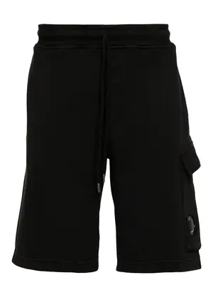 C.P. COMPANY Diagonal Cotton Track Shorts - Black