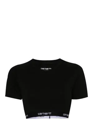 Carhartt Work In Progress Script Logo-underband Cropped T-shirt - Black