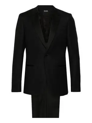 Zegna Single-breasted Wool Suit - Black