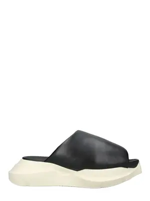 Rick Owens Leather Platform Slides - Black