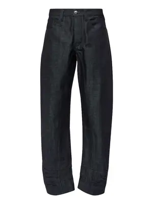 JIL SANDER Tapered Cropped Mid-rise Jeans - Blue