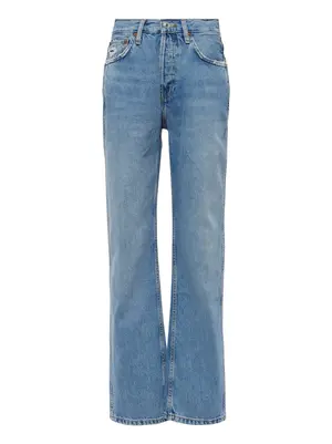 RE/DONE High-rise Straight-leg Jeans - Blue