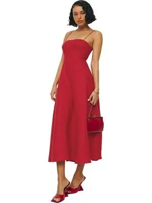 REFORMATION Reformation Monette Linen Dress Cherry