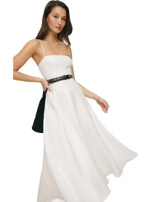 REFORMATION Monette Linen Dress - Ivory