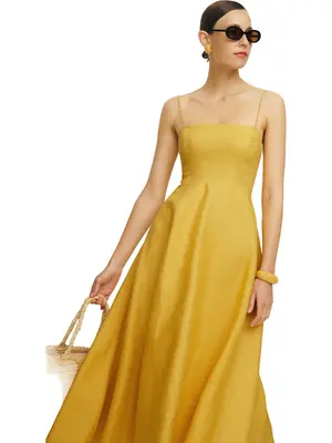 REFORMATION Reformation Monette Linen Dress Sunflower