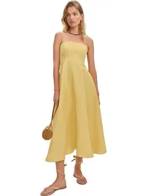 REFORMATION Reformation Monette Linen Dress Yellow