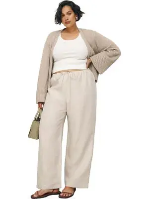 REFORMATION Olina Linen Pant Es - Natural