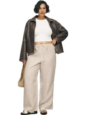 REFORMATION Olina Linen Pant ES Sandy Stripe