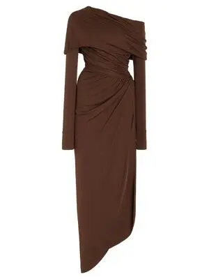 Oscar De La Renta Off-the-shoulder Maxi Dress - Brown
