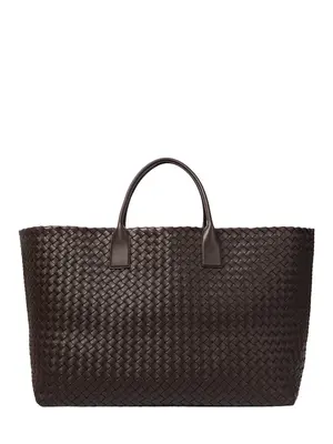 Bottega Veneta Cabat Maxi Intrecciato Leather Tote - Brown