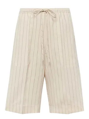 TOTEME Pinstripe Twill Shorts - White