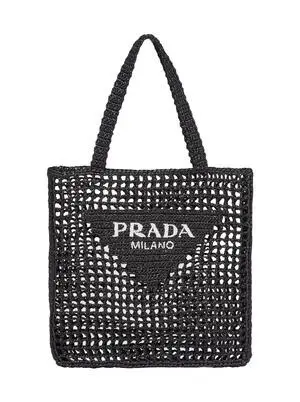 Prada Crochet Tote Bag - Black