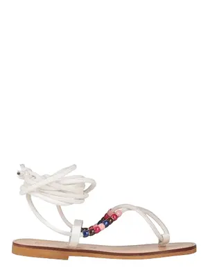 CHATULLE Thong Sandals With Appliqués - White