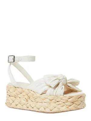 LOEFFLER RANDALL Knotted Strap Espadrille Platform Sandals - White
