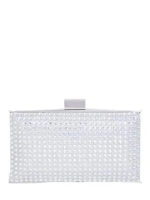 Aqua Crystal Minaudiere - Silver