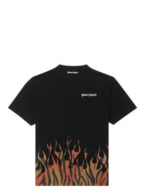 PALM ANGELS Tiger Flames Tee 'black/orange'