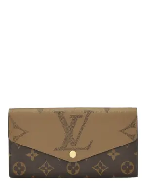 LOUIS VUITTON Monogram Reversed Giant Sarah Wallet - Brown