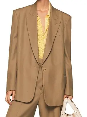 Stella McCartney Single-Breasted Blazer Olive Beige