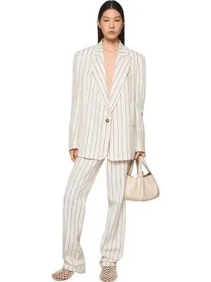Stella McCartney Striped Single-breasted Blazer - Cream With Black Pinstripe